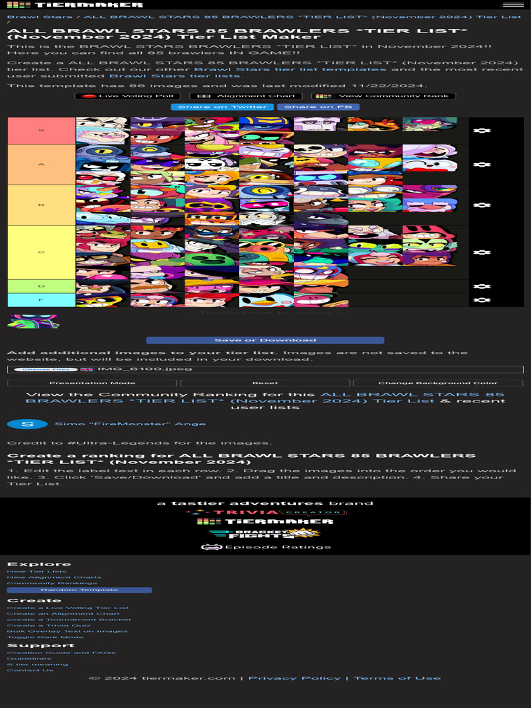 Brawl Stars Tier List November 2024 | PDF