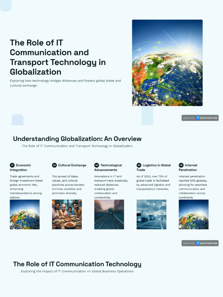 Role of IT Communication and Transport Technology in Globalization | PDF