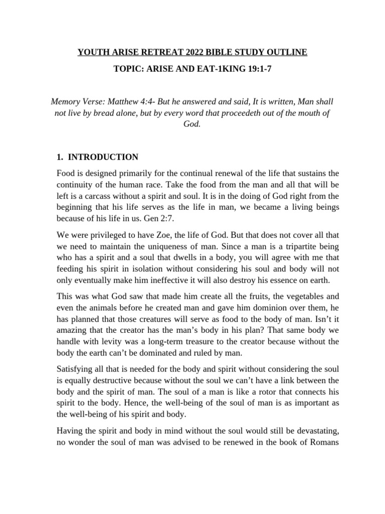 Youth arise bible study 2022 | PDF | Foods | Soul