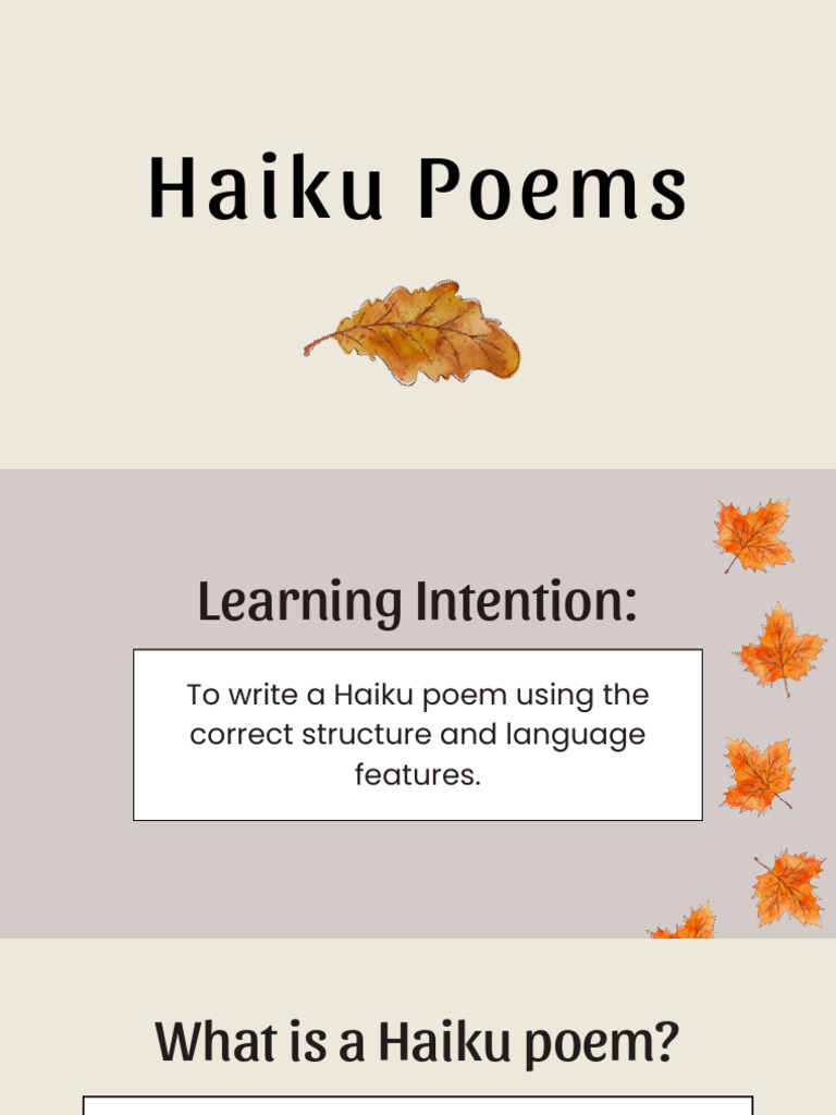 Haiku Writing for Beginners | PDF