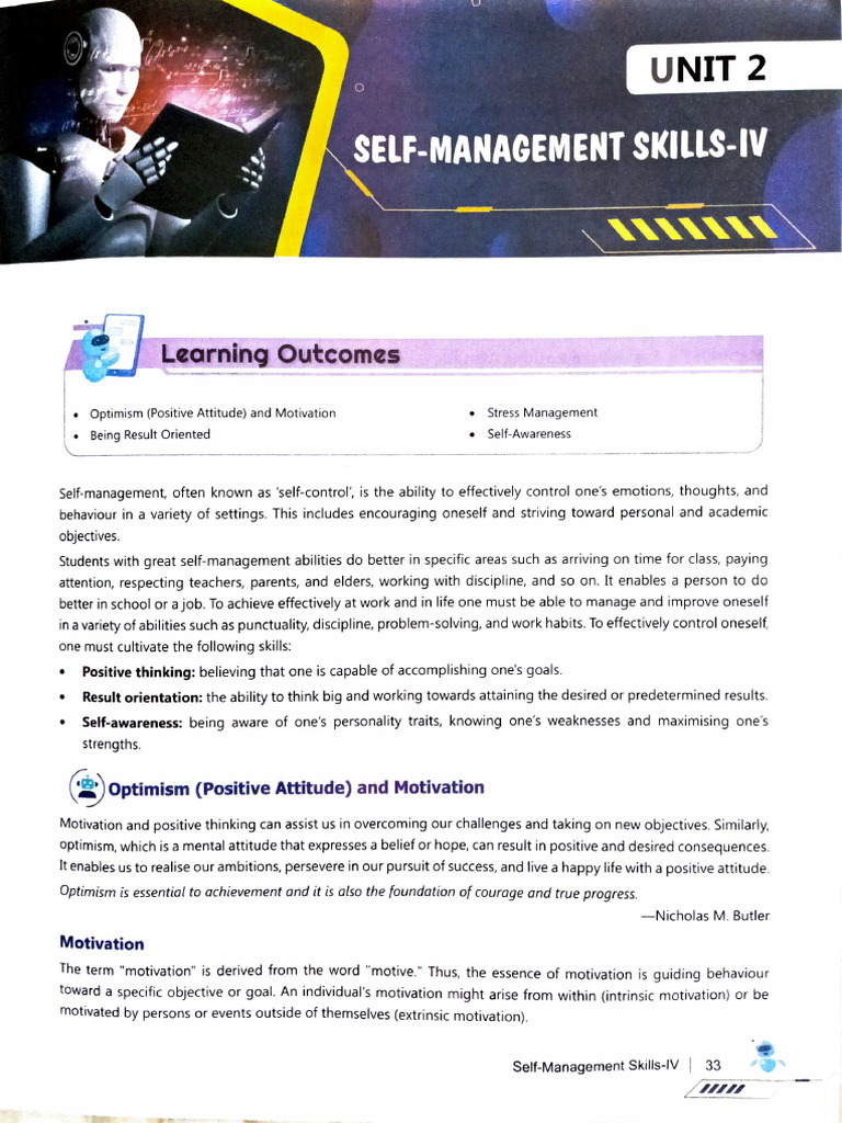 Unit-2 Self Management (XII) | PDF | Motivational | Motivation