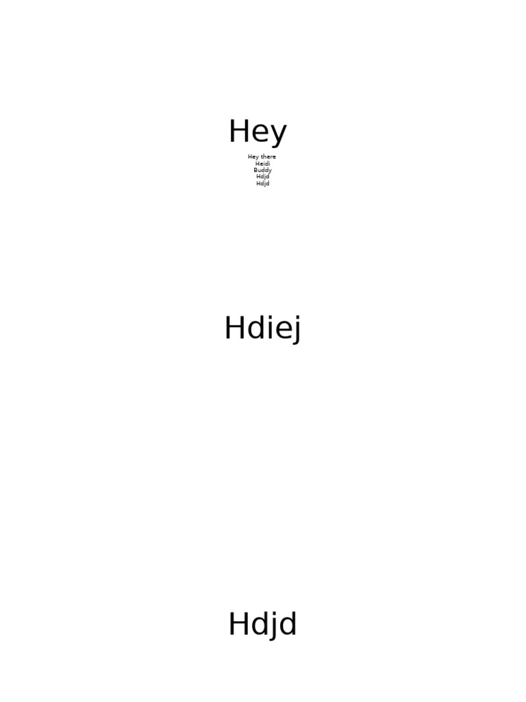Hey There Heidi Buddy HDJD HDJD | PDF