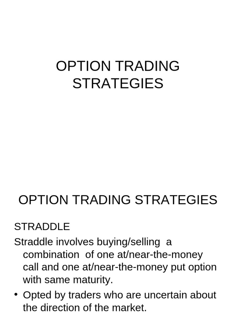 Option Trading Strategies | PDF | Option (Finance) | Put Option