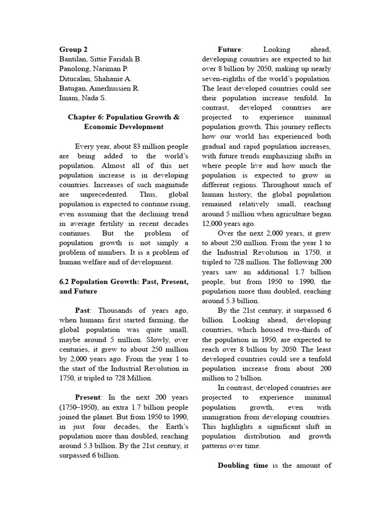 Chapter 6 Handout Group 2 | PDF | Economic Growth | Developing Country