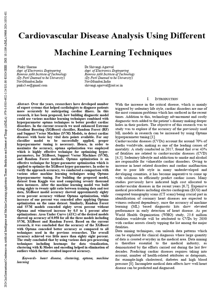 Cardiovascular Disease Analysis Using Different Machine Learning ... Cardiovascular Disease Analysis Using Different Machine Learning ...