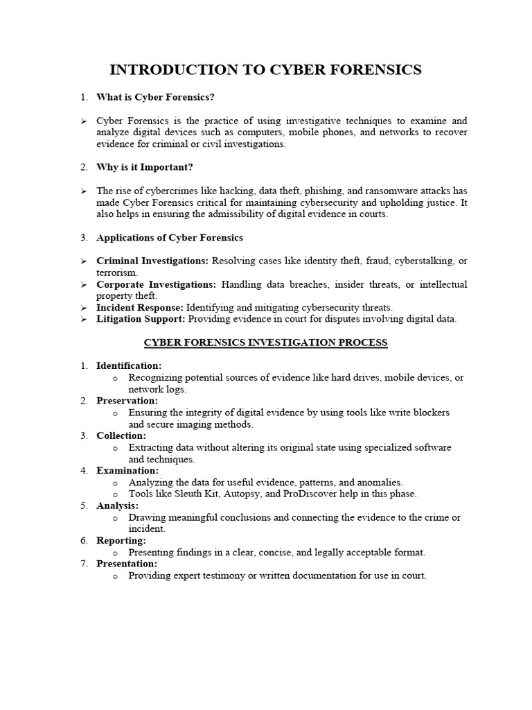 Introduction To Computer Forensics | PDF | Computer Forensics | Security