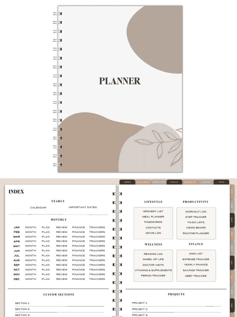 Undated Planner - Cover Option 6 | PDF