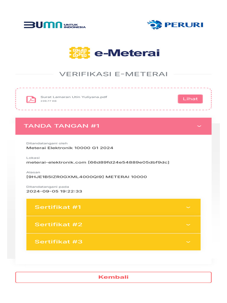 Verifikasi e Meterai | PDF