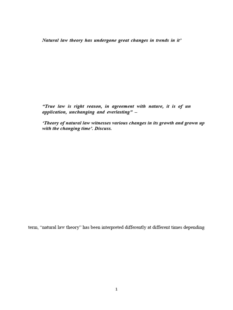 Evolution of Natural Law Theory | PDF | Natural Law | Reason