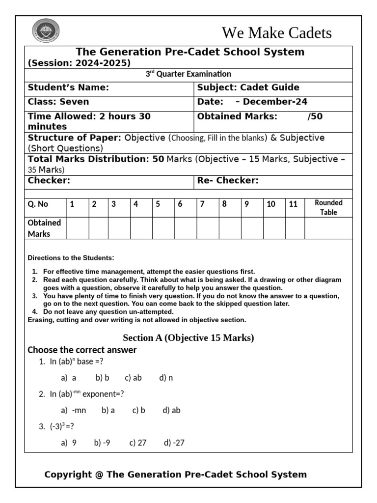 3rd quarter C.G 7th | PDF | Numbers | Odds