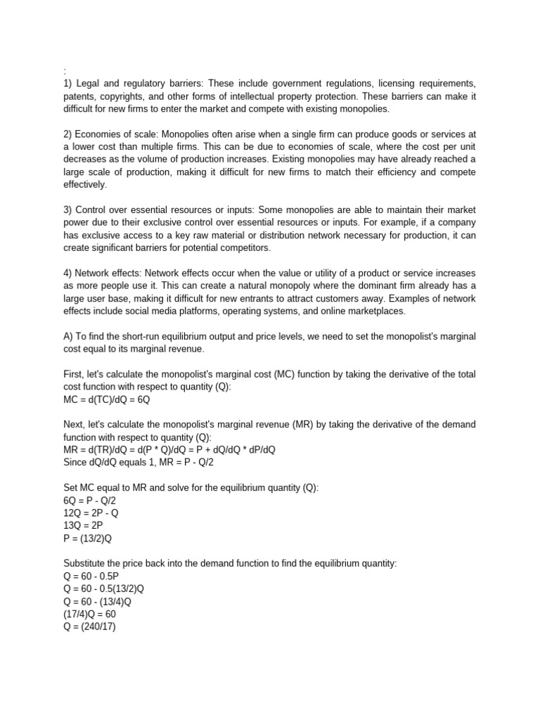 Sewa - Micro Assignment For Group 1 Students | PDF | Monopoly | Profit (Economics)