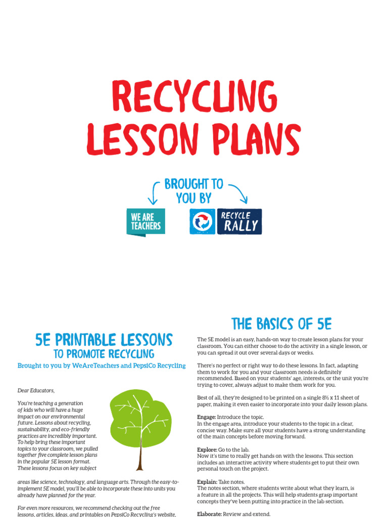 The Life Cycle of Recycling Lesson Plan Grades 3 6 | PDF | Lesson Plan ...