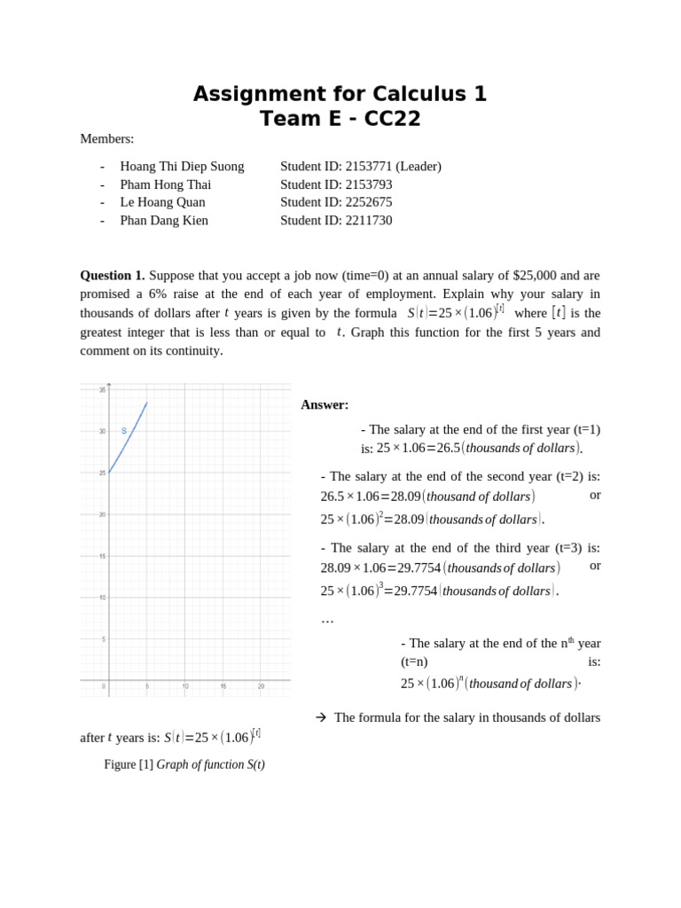 Assignment for cal 1 | PDF | Asymptote | Function (Mathematics)