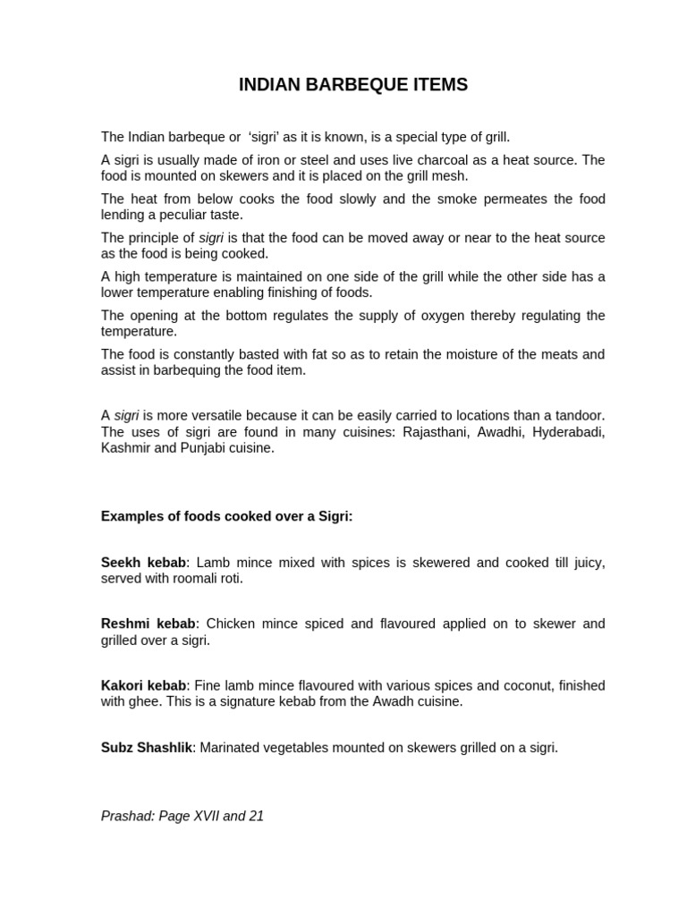 Indian Barbeque: Sigri Cooking Guide | PDF