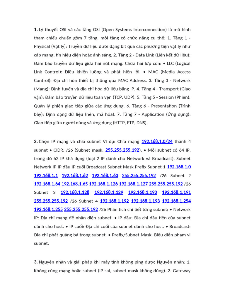 Lý thuyết OSI và các tầng OSI | PDF