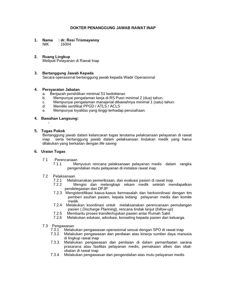 Uraian Tugas MPP Dan Doru | PDF