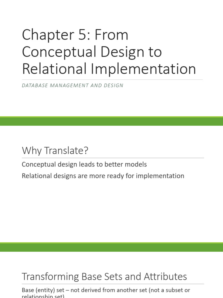 Chapter 5 - From Conceptual Design To Relational Implementation | PDF ...