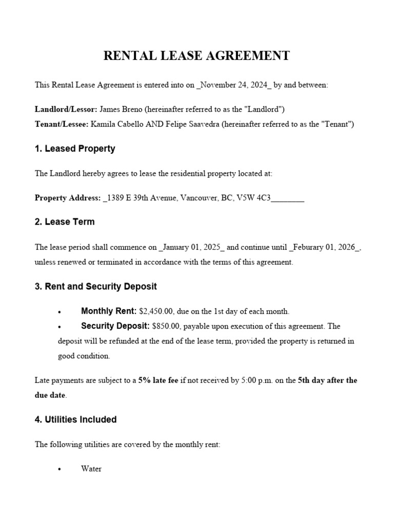 Lease Agreement For Felipe Saavedra | PDF | Lease | Leasehold Estate