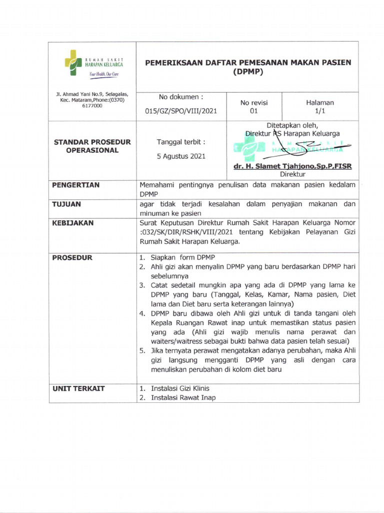 SPO 015 PEMERIKSAAN DPMP | PDF
