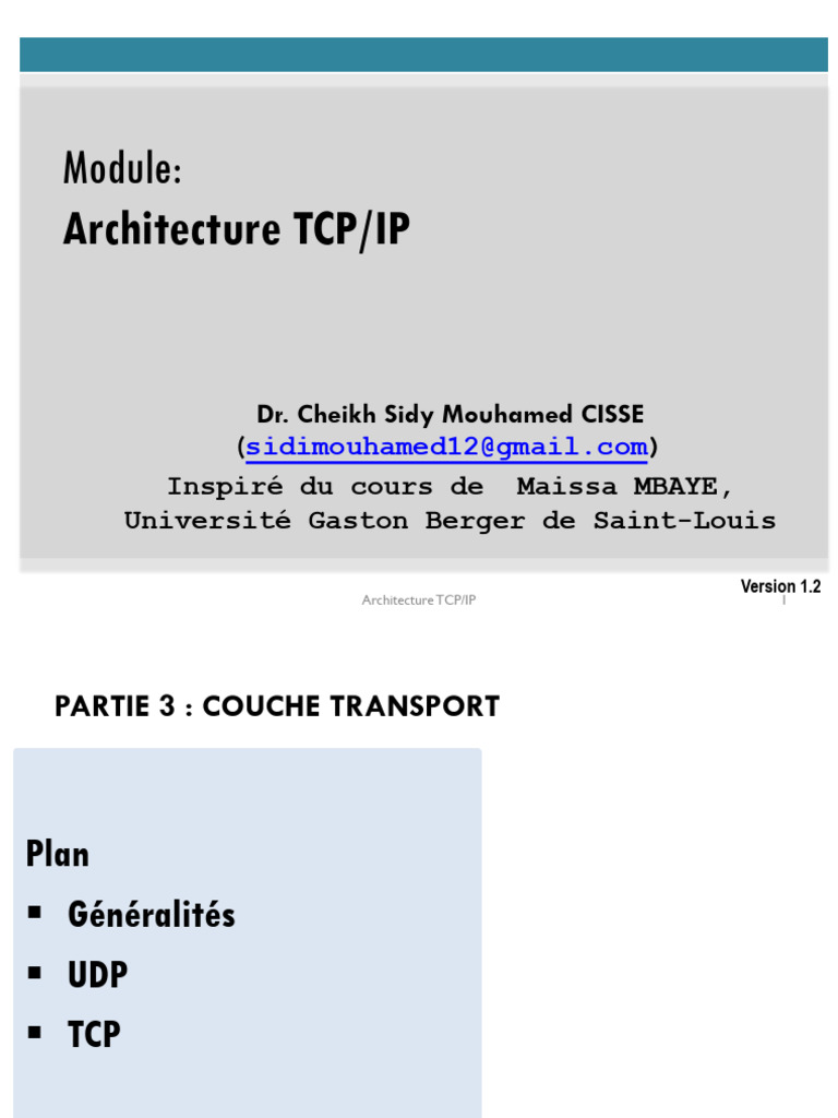 La Couche Transport dans TCP/IP | PDF | Protocole de contrôle de ...