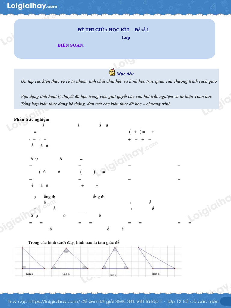 De Kiem Tra Giua Hoc Ki 1 Toan 6 de So 12 Ket Noi Tri Thuc 1697598789 | PDF