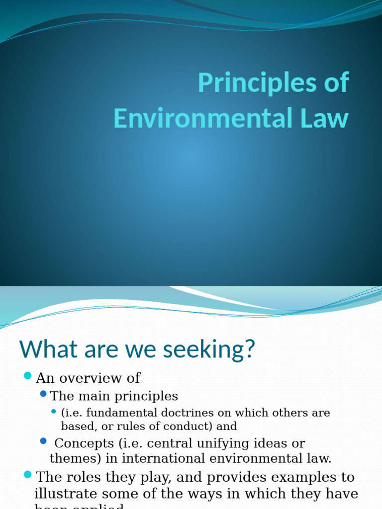 Key Principles of Environmental Law | PDF | Sustainability ...