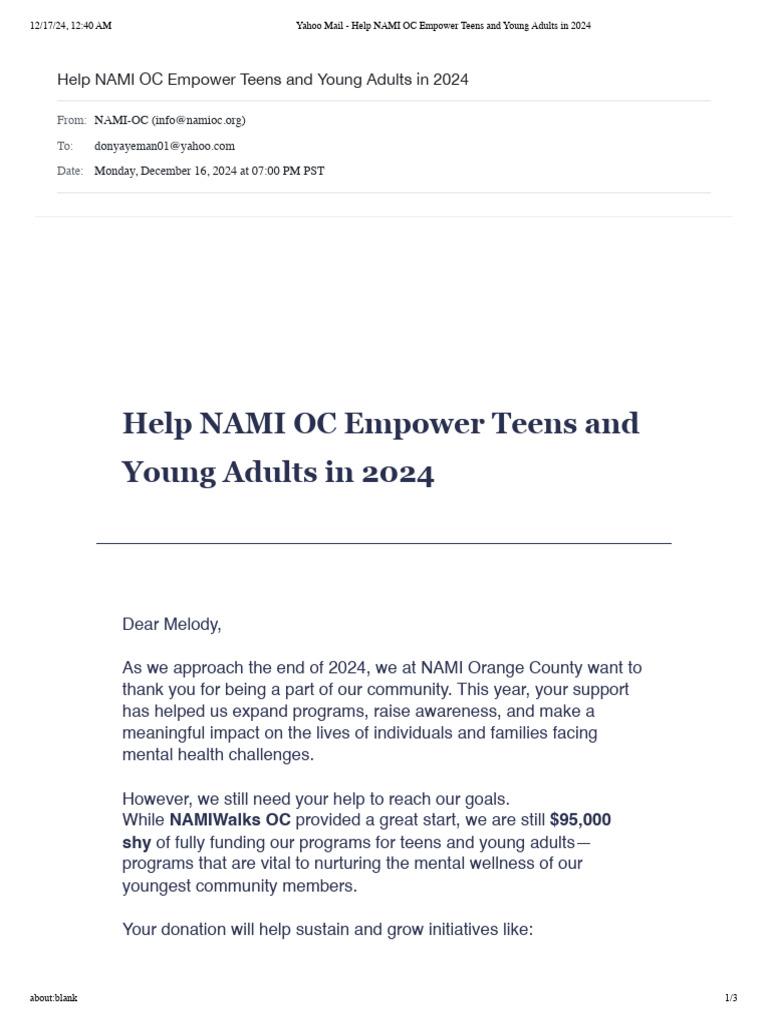 Nami-OC | PDF | Mentorship | Mental Health