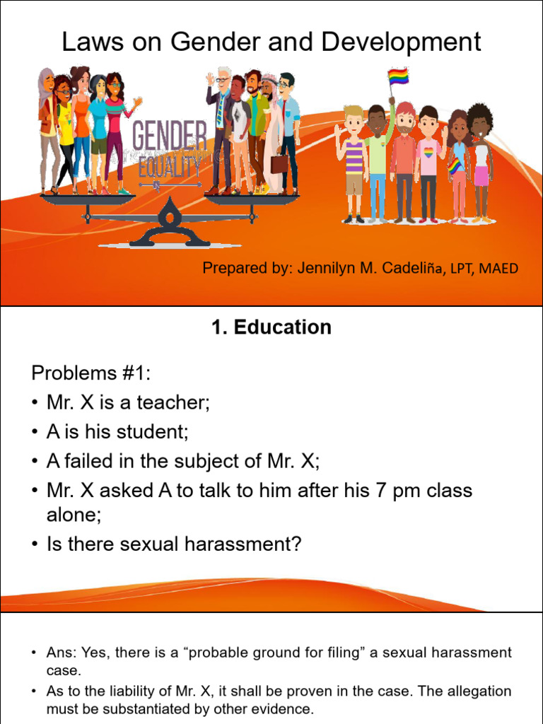 2024 Lesson 8 Laws On Gender and Development | PDF | Sexual Harassment ...