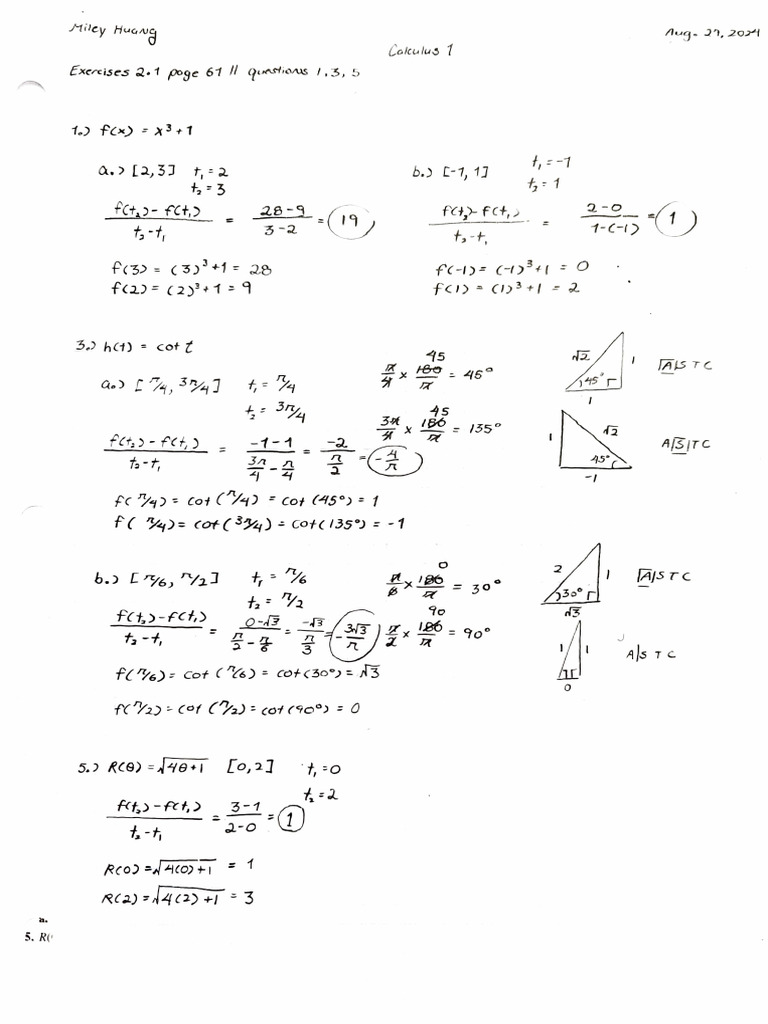 Calculus Exercises and Solutions | PDF