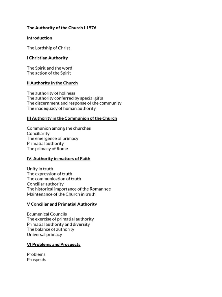 ARCIC I The Authority of The Church I | PDF | Catholic Church ...