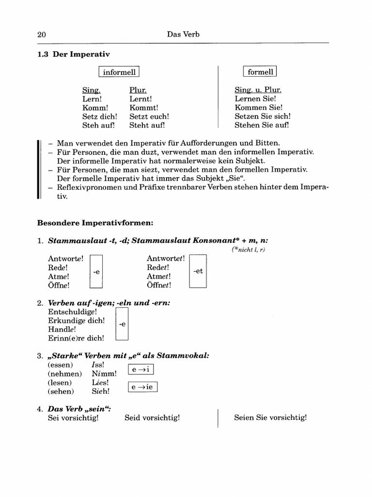 20-23 Übungsgrammatik Für Die Grundstufe A2-B2 Imperativ | PDF