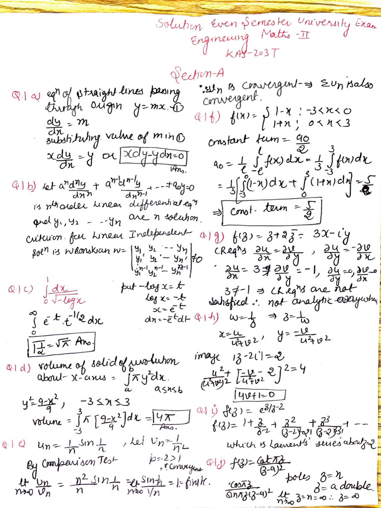 Maths2 Aktu Solution 2021-22 | PDF