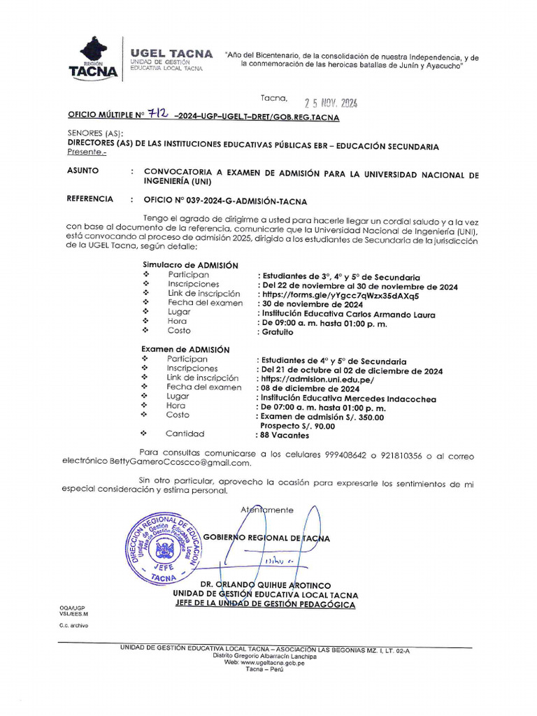 Examen de Admision | PDF