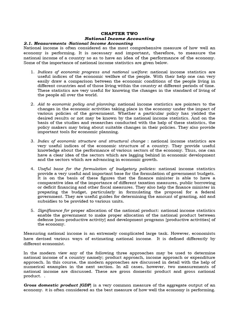 Macro - Chapter 2, National Income Accounting | PDF | Cost Of Living | Gross Domestic Product
