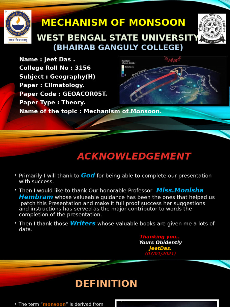 Mechanism of Indian Monsoon | PDF | Monsoon | Branches Of Meteorology