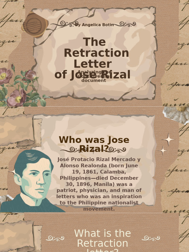 The Retraction Letter of Jose Rizal | PDF