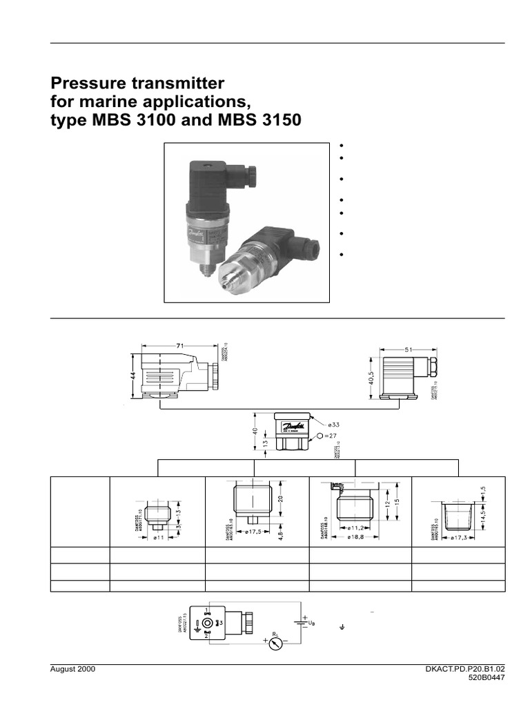 DANFOSS MBS 3100 et MBS 3150 (2) | PDF | Mains Electricity | Physical Quantities
