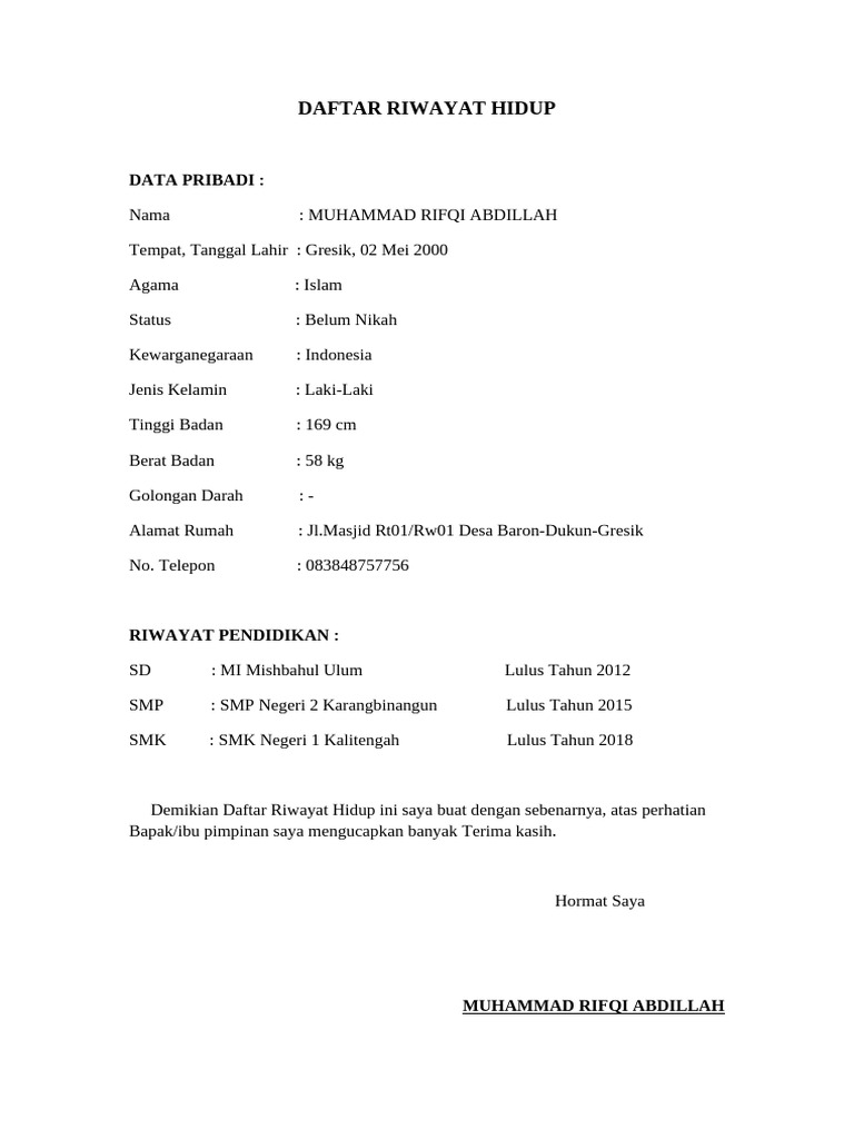 DAFTAR RIWAYAT | PDF