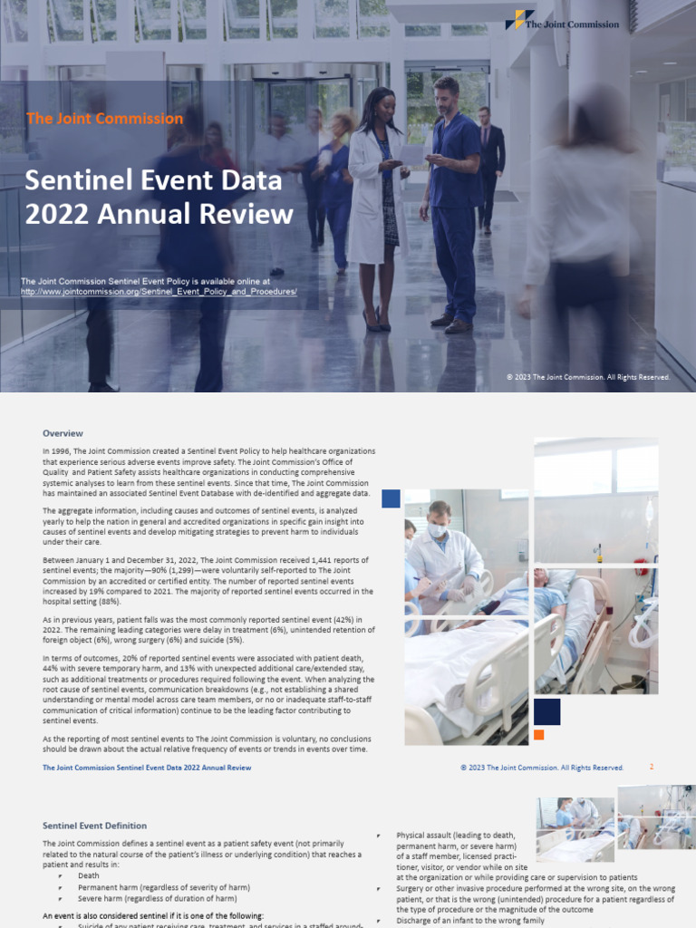 2022 Sentinel Event Data Review | PDF | Joint Commission | Patient Safety