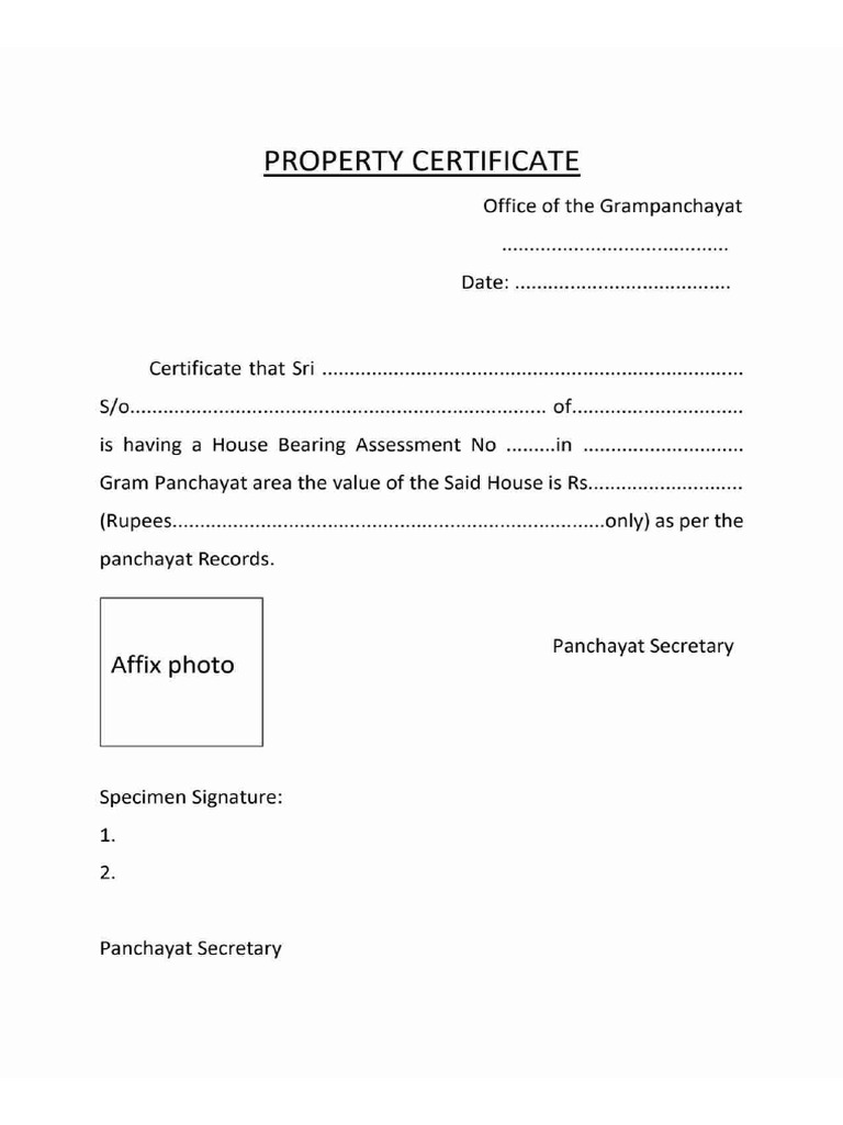 Property Certificate | PDF