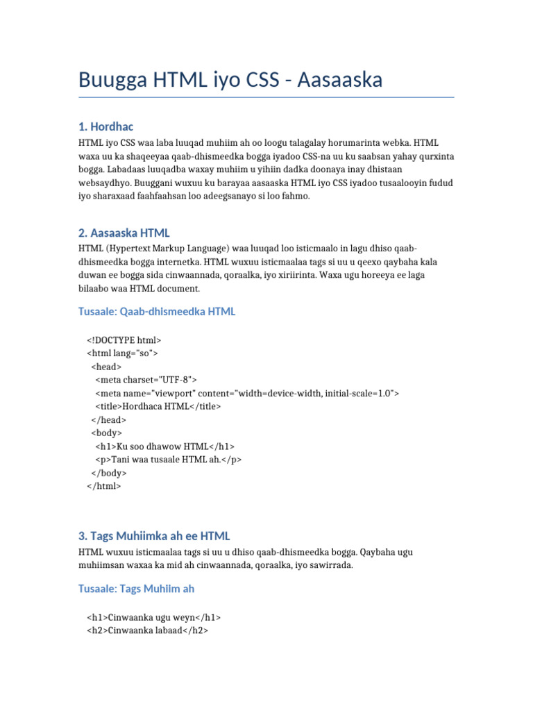 HTML CSS Book 20 Pages | PDF