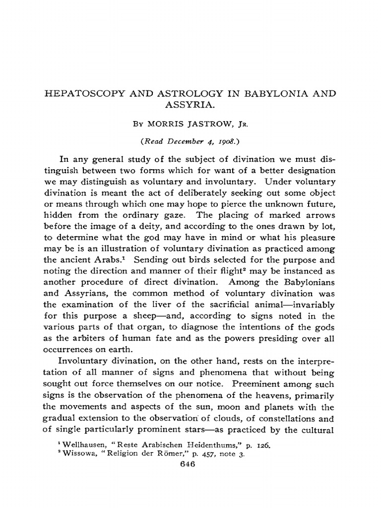 1908 - Jastrow Morris - Hepatoscopy and Astrology in Babylonia and ...