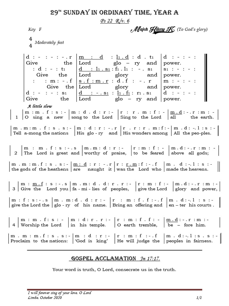 29th Sunday in Ordinary Time, Year A | PDF | Religious Belief And ...