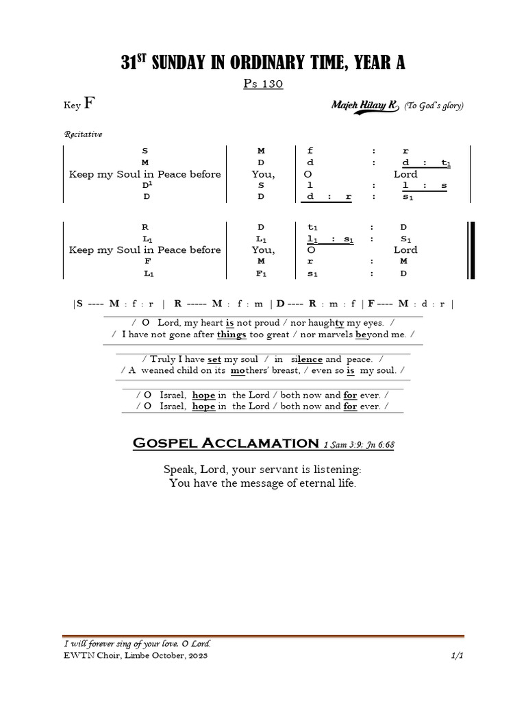31st Sundayin Ordinary Time, Year A | PDF