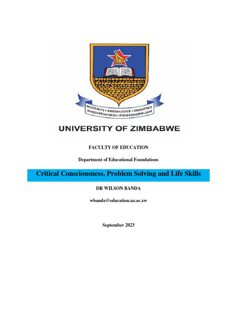 Critical Consciousness Problem Solving A | PDF | Cognition