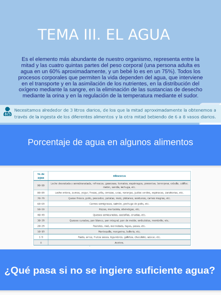 TEMA III EL AGUA | PDF