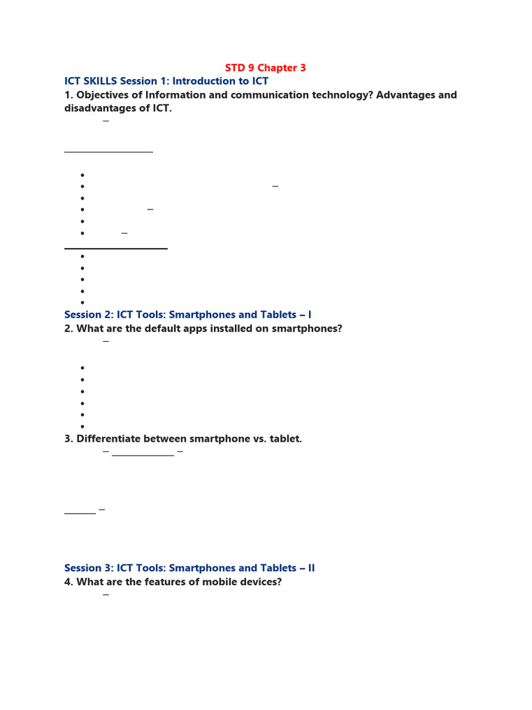 STD 9 Chapter 3 ICT SKILLS Emp Skills | PDF | Computer Data Storage | Byte