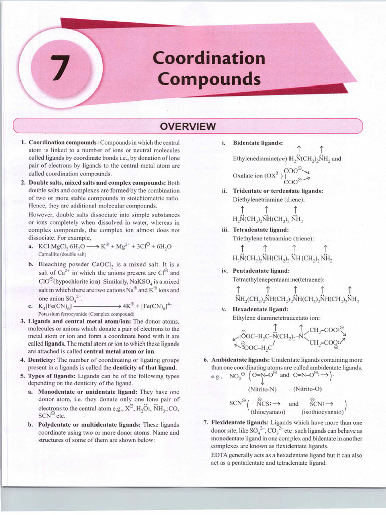7.coordination Compounds CHE | PDF | Coordination Complex | Ligand