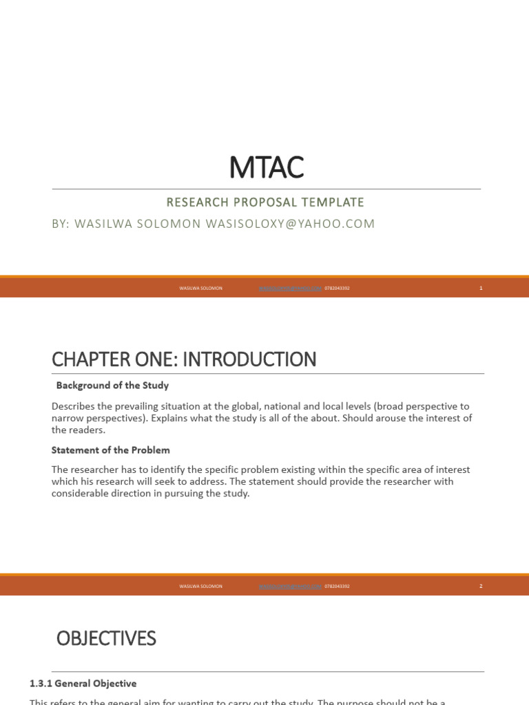 MTAC PROPOSAL RESEARCH TEMPLATE | PDF | Sampling (Statistics) | Methodology