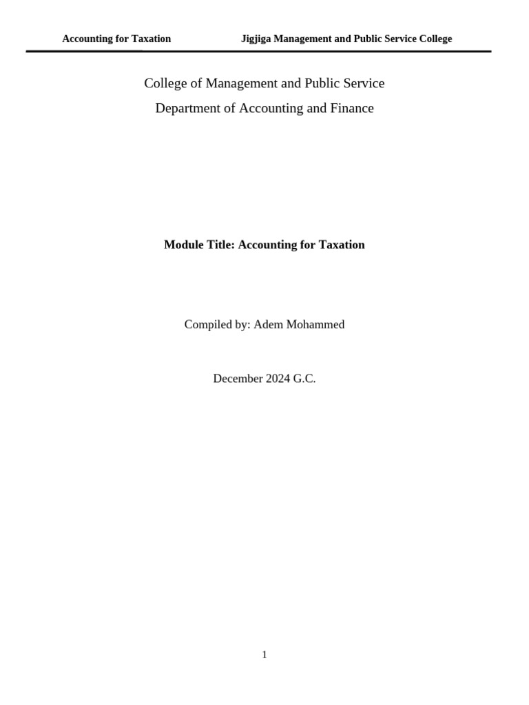 TAX Module final draft | PDF | Taxes | Indirect Tax
